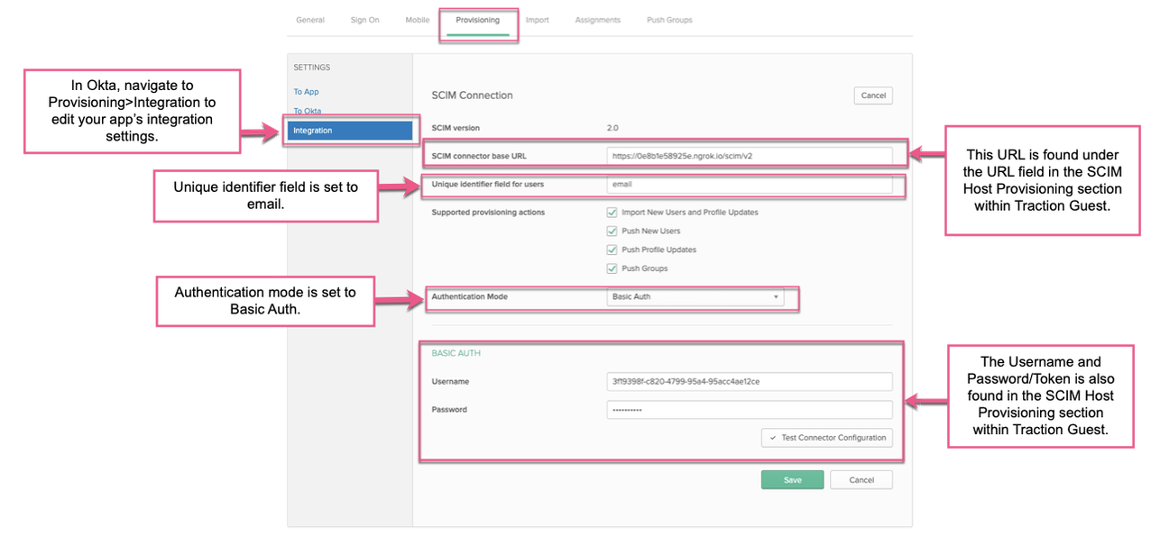How do I integrate with SCIM to provision hosts to Traction Guest?