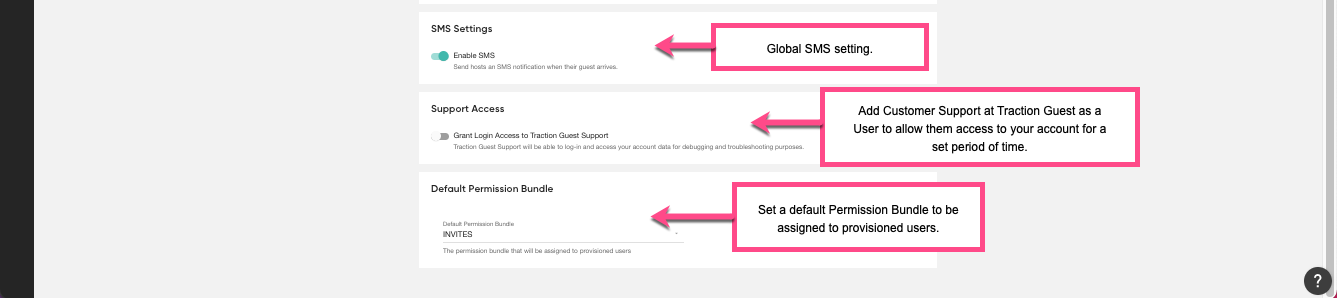How do I change the settings of my Traction Guest account?