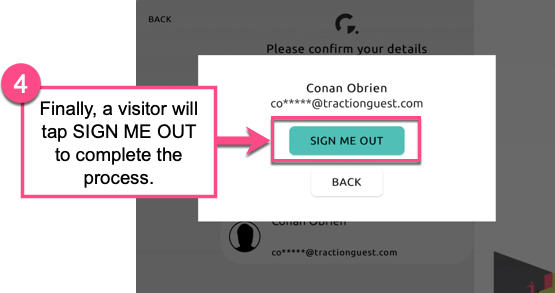 How do I use the Sign-out Page to sign guests out from the iPad?