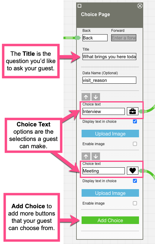 How Do I Use The Choice Page?