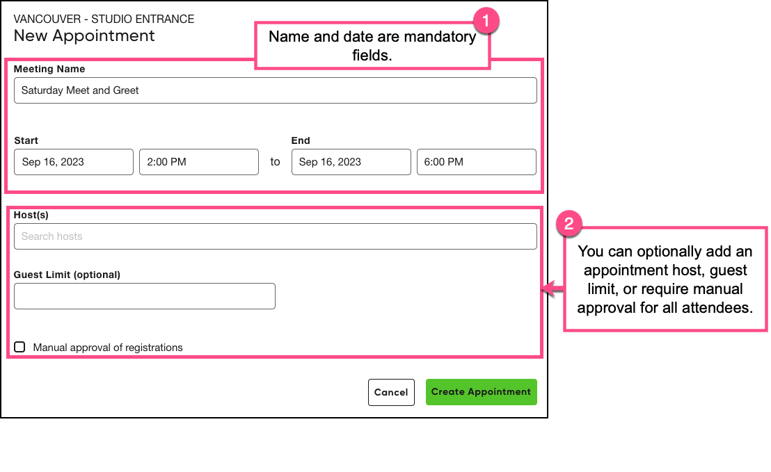 How do I set up the Appointments Feature?