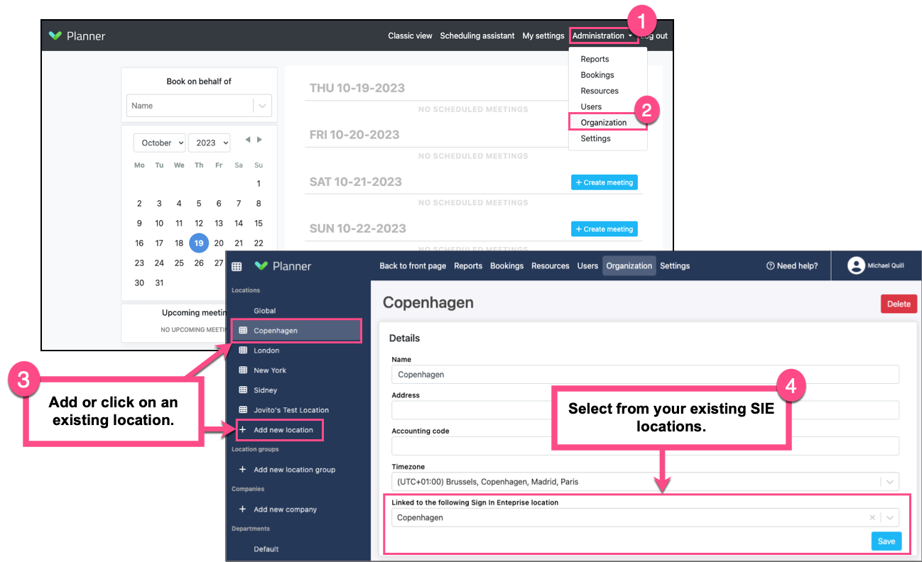 How To Use The Sign In Workspace Planner Connection