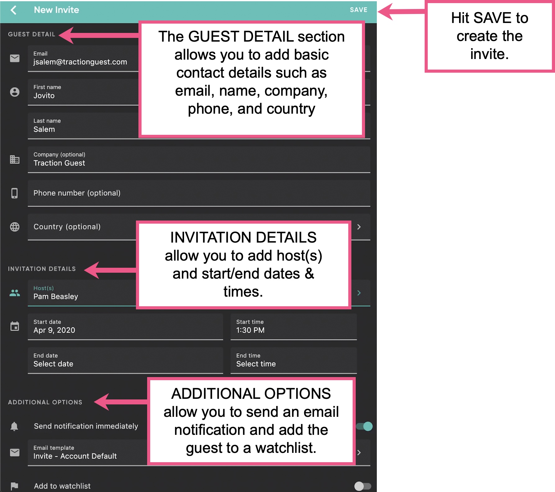 How do I use the Traction Guest Mobile app?