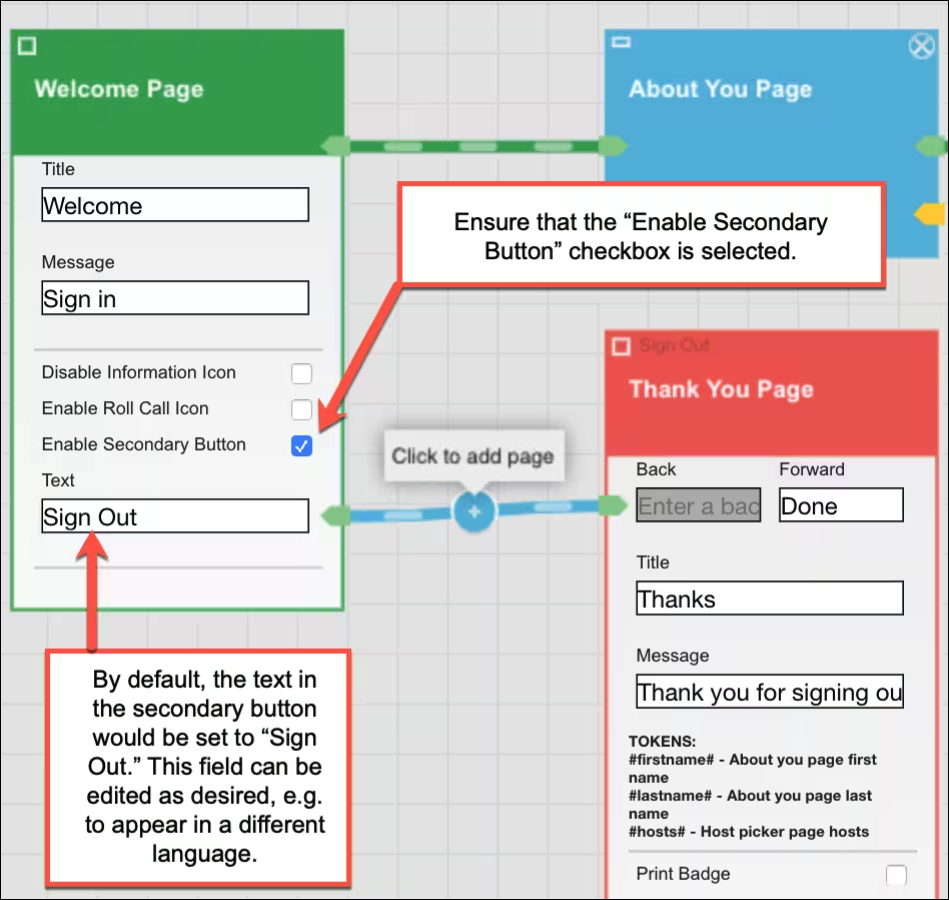How do I use the Sign-out Page to sign guests out from the iPad?